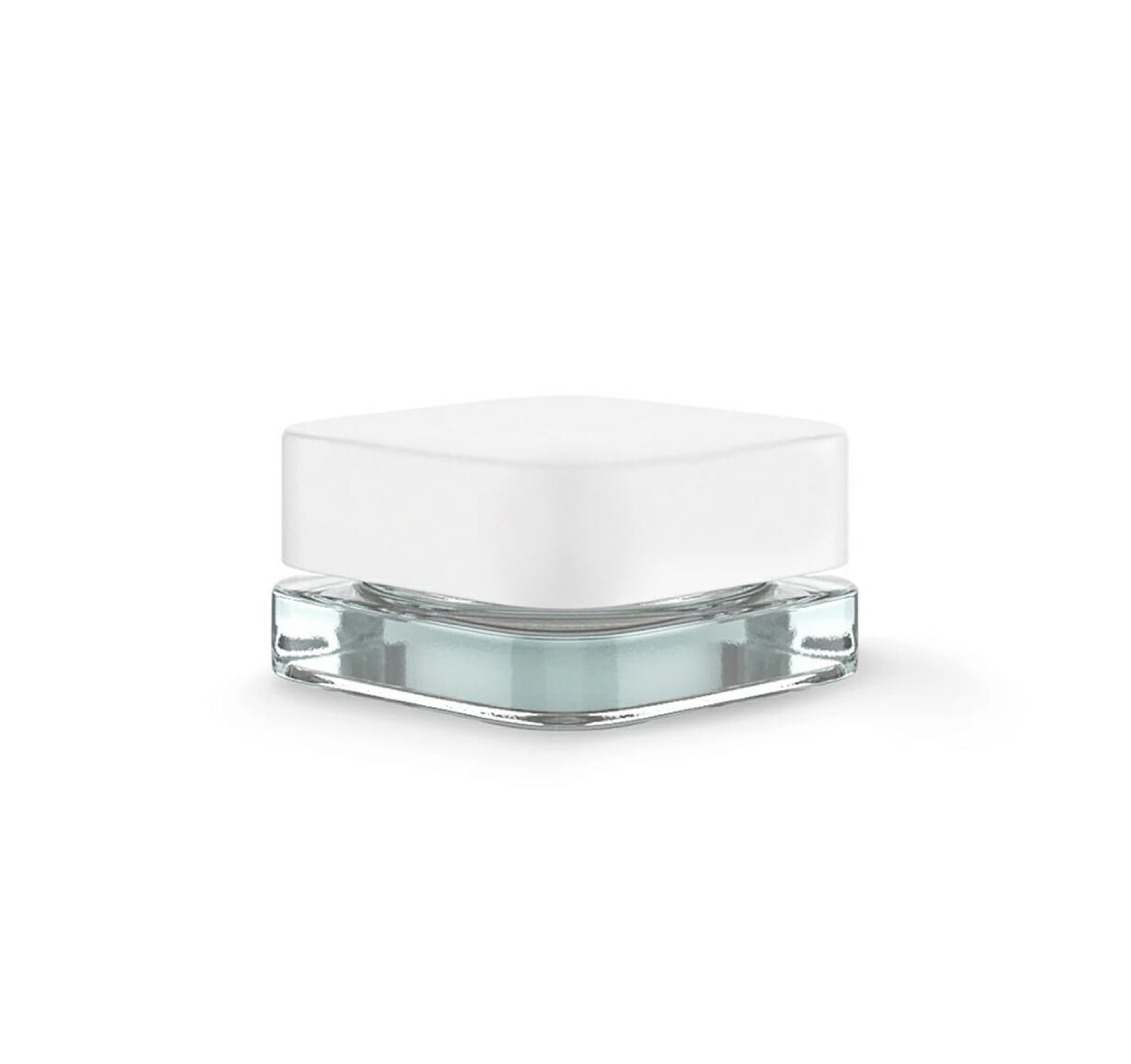 5ml Cube Concentrate Jar - Clear Base & White Lid (504 Qty) - Custom420